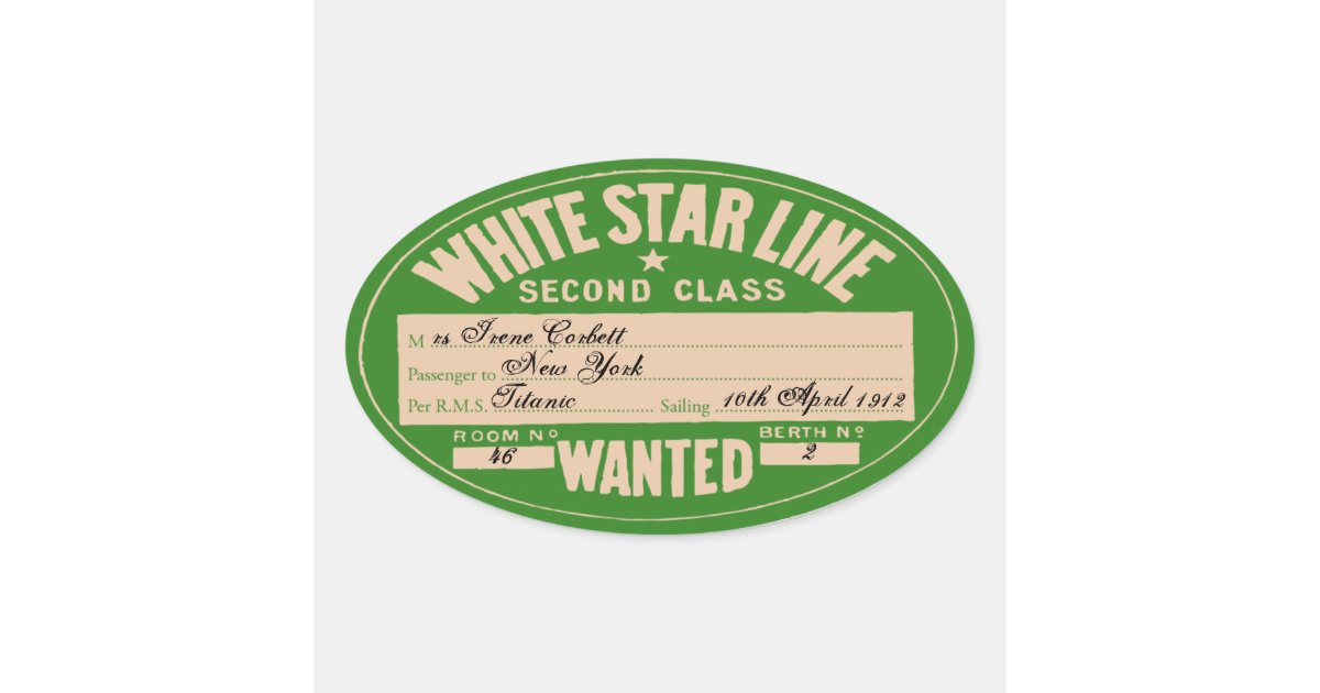 White Star Line (To customize) Oval Sticker | Zazzle