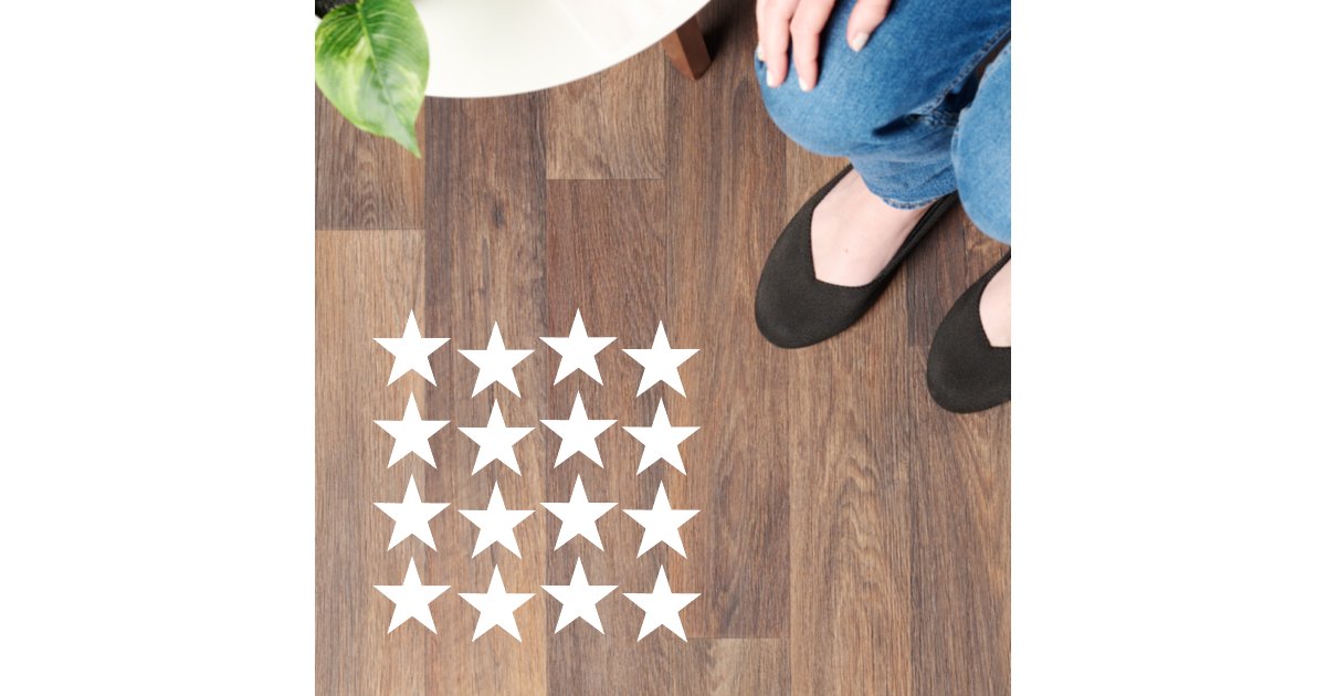 White Star Set 16x, Stars floor prints Floor Decals | Zazzle