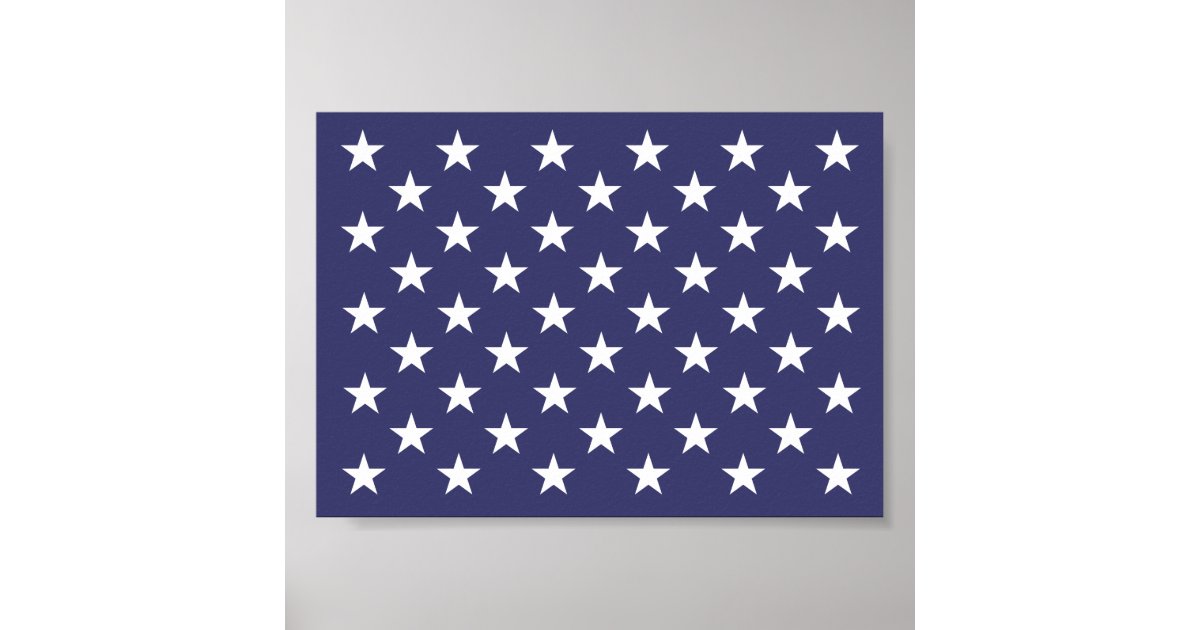 White Stars Patriotic American Flag Pattern Poster | Zazzle