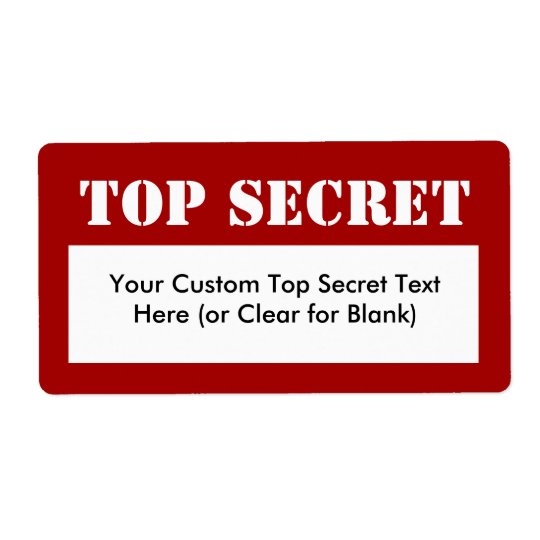 White Stencil Top Secret Fill-In Labels | Zazzle.com