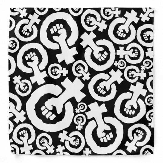 White stencil Universal Female symbol Black Backgr Bandana | Zazzle.com