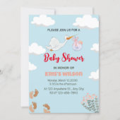 white stork for beautiful baby party invitation | Zazzle