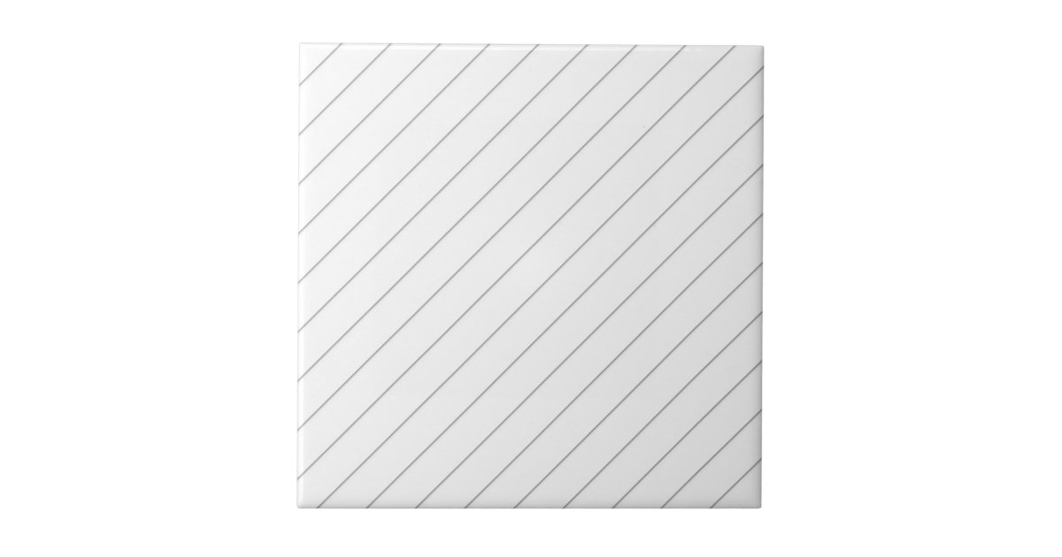White Stripes Diagonal Lines Pattern Ceramic Tile | Zazzle