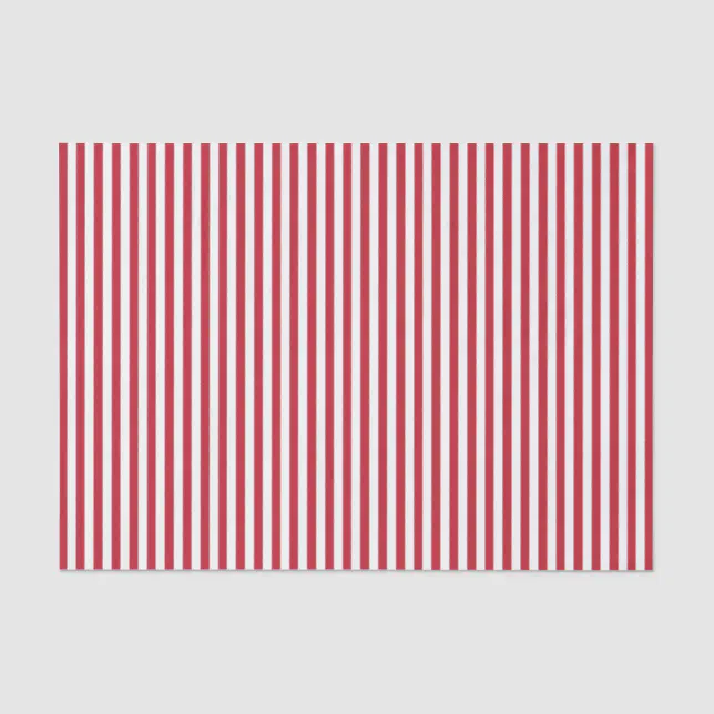 White Stripes pattern- Customizable red background Tissue Paper | Zazzle
