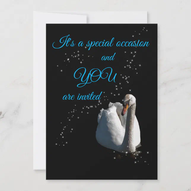White Swan invitation | Zazzle