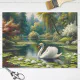 White Swan on Lake Impressionism Decoupage Tissue Paper | Zazzle