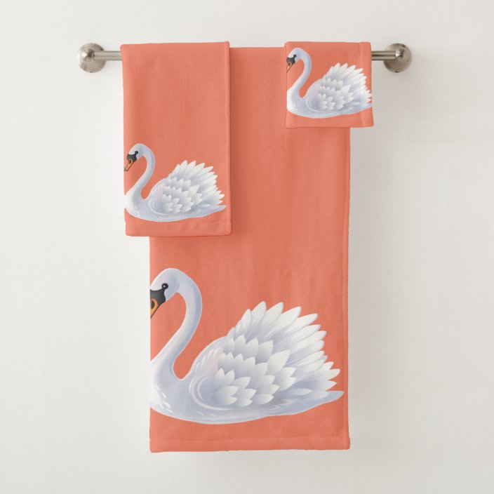 White swans bath towel set | Zazzle.com