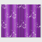 White Swirls and Snowflakes Purple Christmas Wrapping Paper | Zazzle