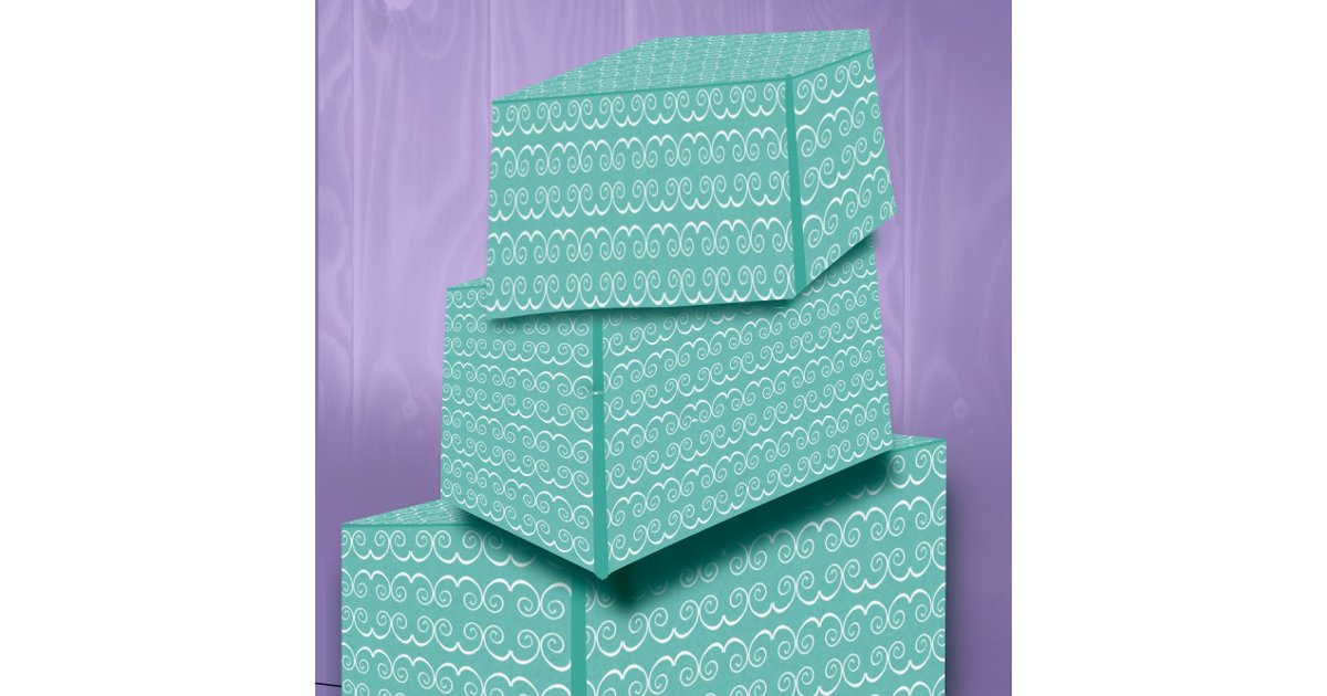 White Swirls on Aqua Tissue Paper | Zazzle