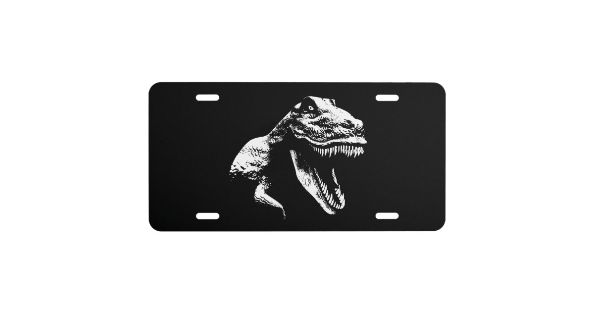 White T Rex License Plate | Zazzle