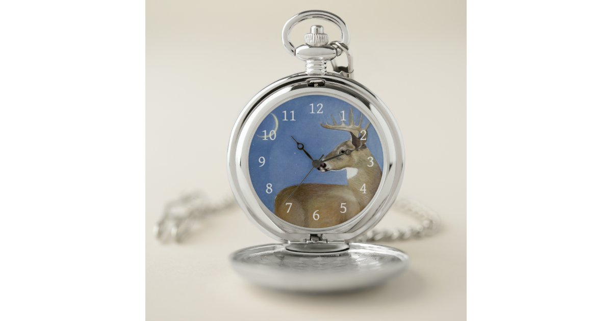 White Tail Buck Pocket Watch | Zazzle