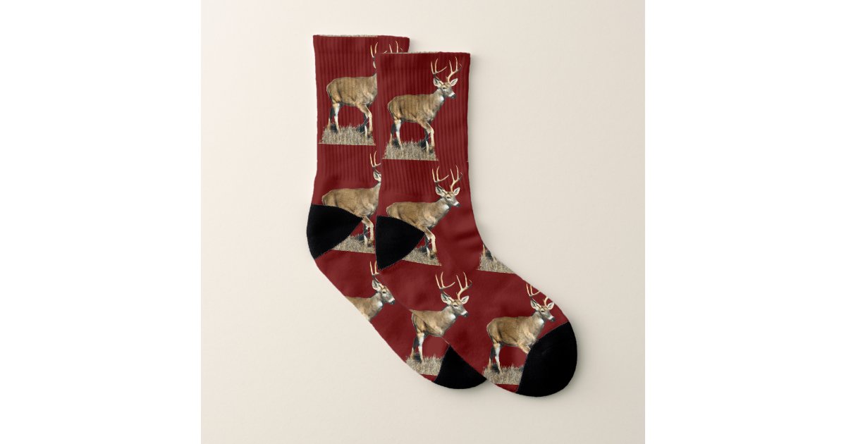 White Tailed Deer Buck Socks | Zazzle