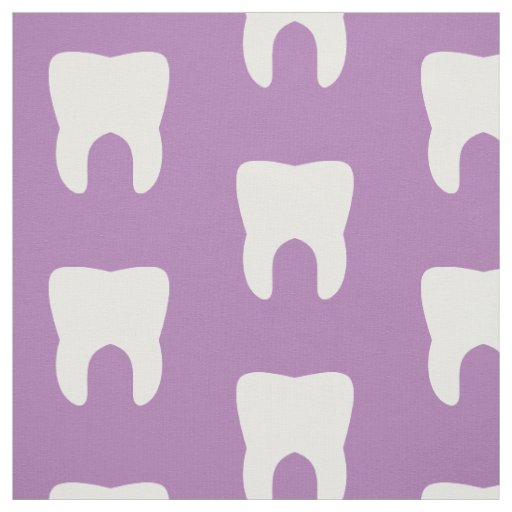 White Teeth On a Purple Background Fabric | Zazzle