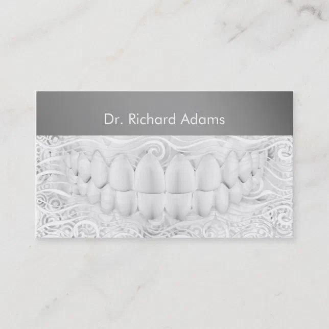 White Teeth Smile Dentist Business Card | Zazzle