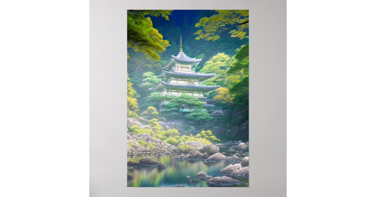 White Temple in The Forest Poster | Zazzle