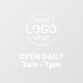 White Text Open Daily Your Own Logo Store Sign | Zazzle