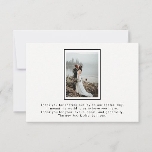 White Thank You 2 Photo Wedding Thank You Card | Zazzle