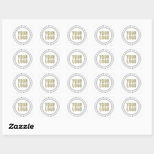 White Thank You For Supporting My Business Square Sticker | Zazzle