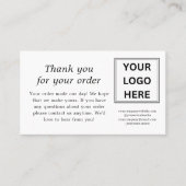 White Thank You For Your Order | Logo Cards | Zazzle