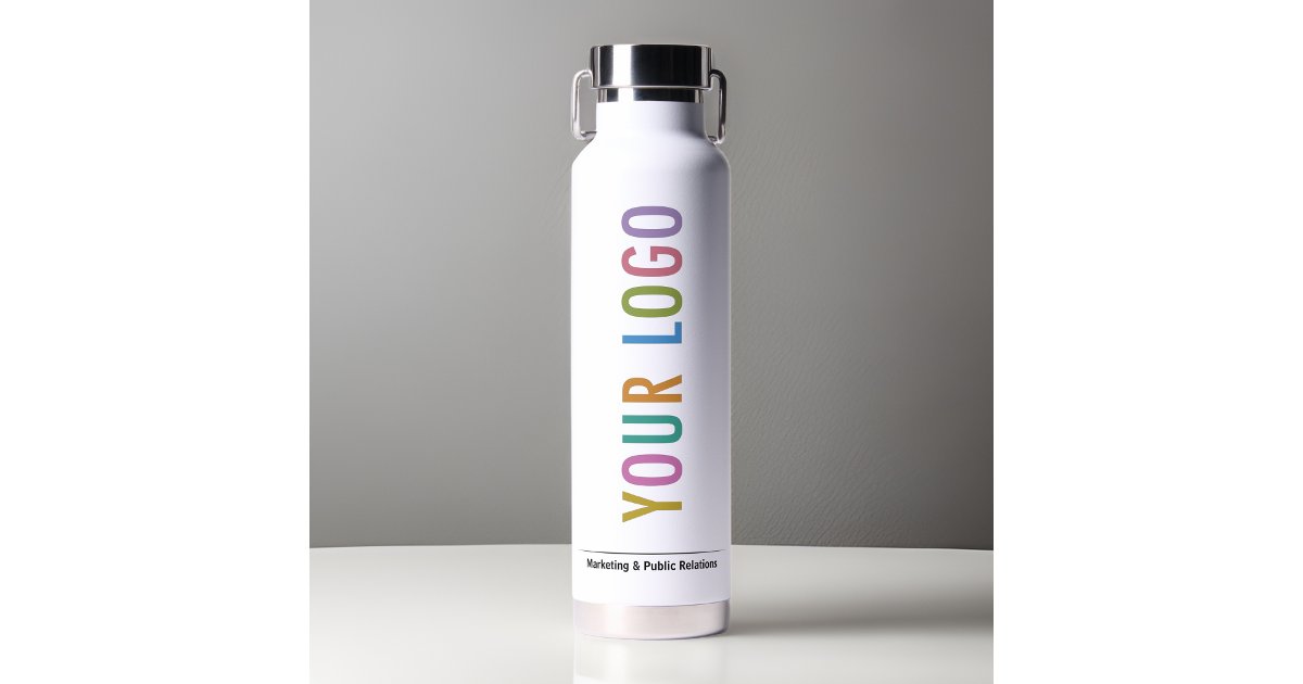 White Thor Water Bottle Company Logo Branded | Zazzle