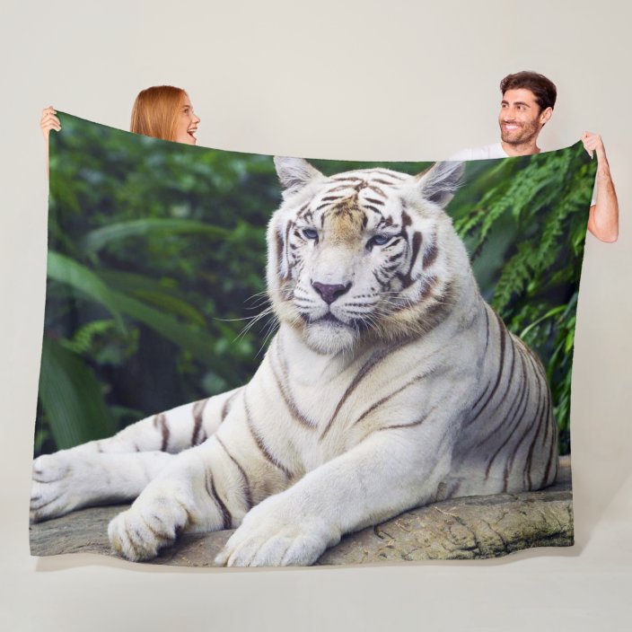 White Tiger 1 Fleece Blanket | Zazzle.com