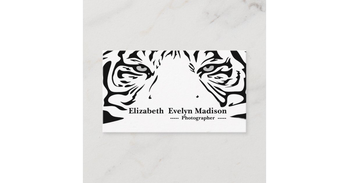 white tiger 321 business card | Zazzle