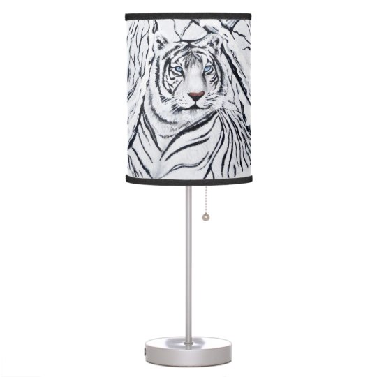 White Tiger Blending In Table Lamp | Zazzle.com