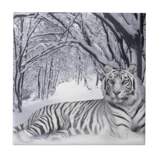 WHITE TIGER CERAMIC TILE | Zazzle.com
