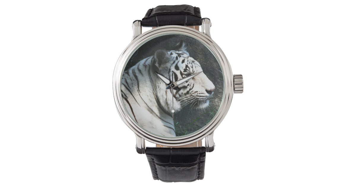 White tiger face watch | Zazzle