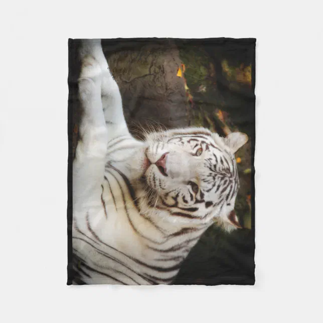 White Tiger Fleece Blanket | Zazzle