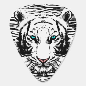 WHITE TIGER GUITAR PICK | Zazzle