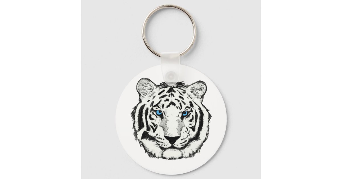 White tiger key chain | Zazzle