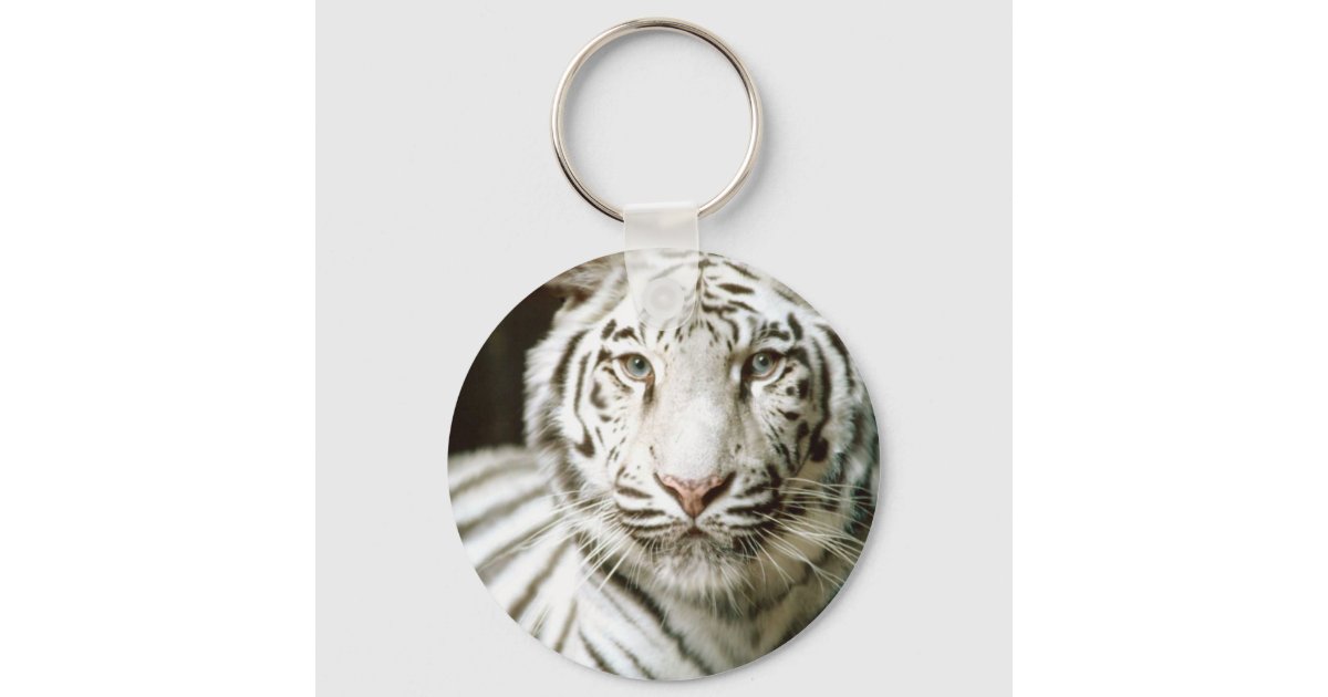 White Tiger Keychain | Zazzle