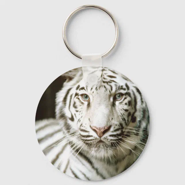 White Tiger Keychain | Zazzle