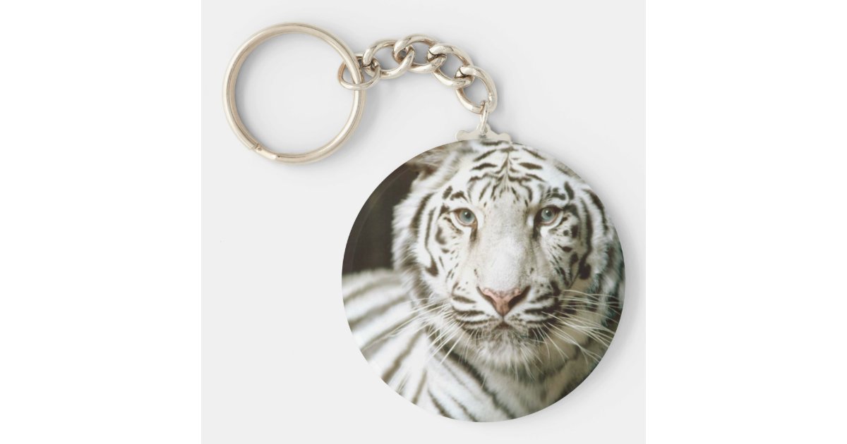 White Tiger Keychain | Zazzle.com