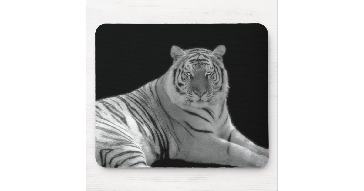 White Tiger mouse pad | Zazzle