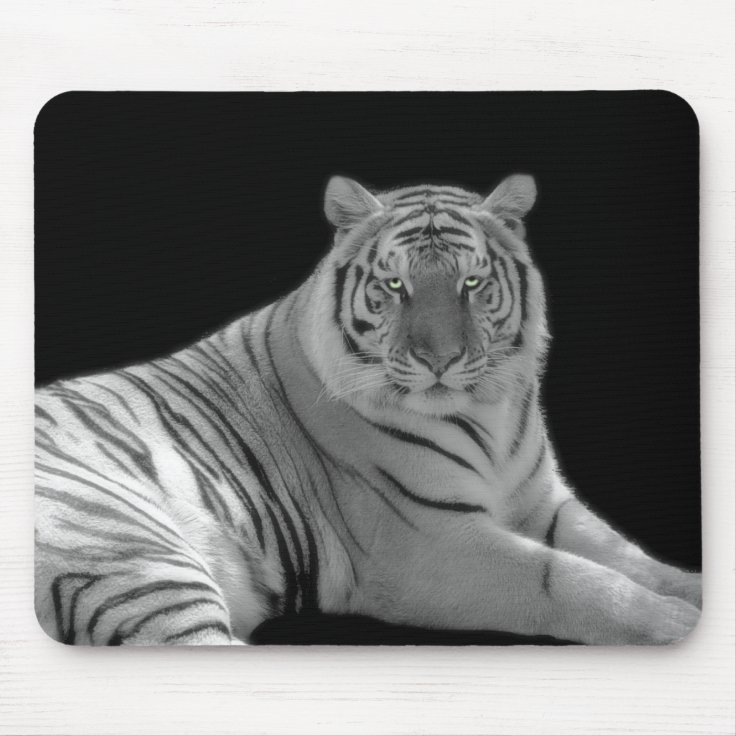 White Tiger mouse pad | Zazzle