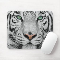 White Tiger Mouse Pad | Zazzle