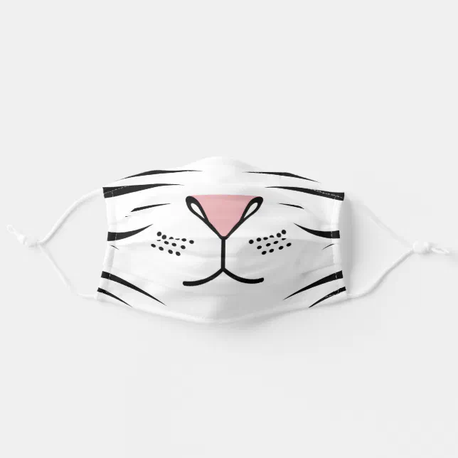 White Tiger Nose Adult Cloth Face Mask | Zazzle