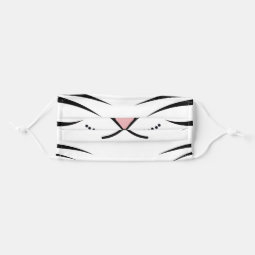 White Tiger Nose Adult Cloth Face Mask | Zazzle