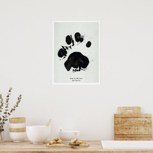 White Tiger Paw Print Poster | Zazzle
