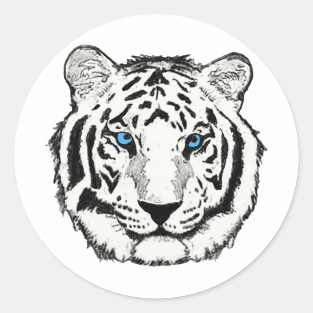 White tiger sticker | Zazzle
