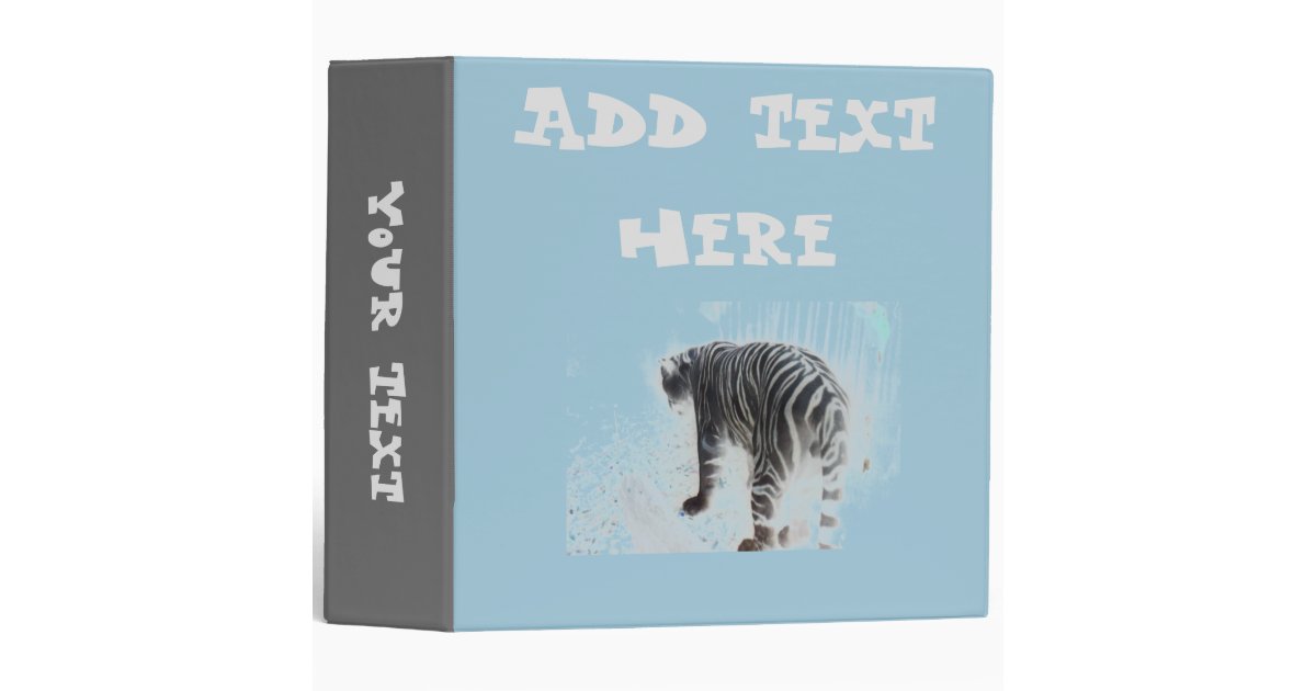 White Tiger Wild Animal Binder | Zazzle