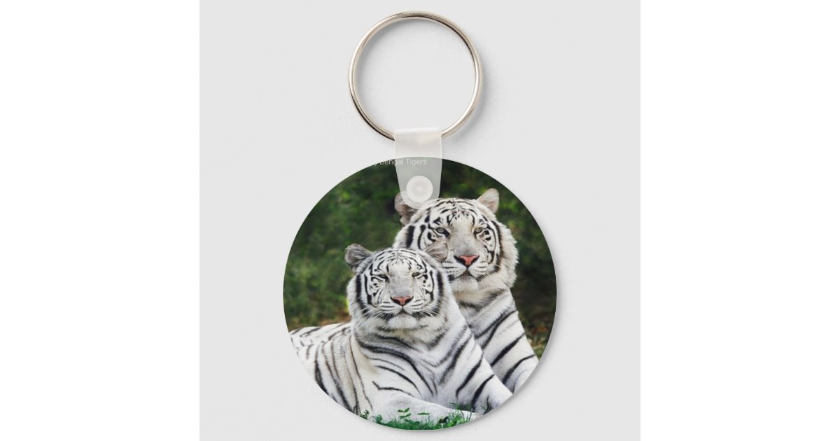 White Tigers Keychain | Zazzle