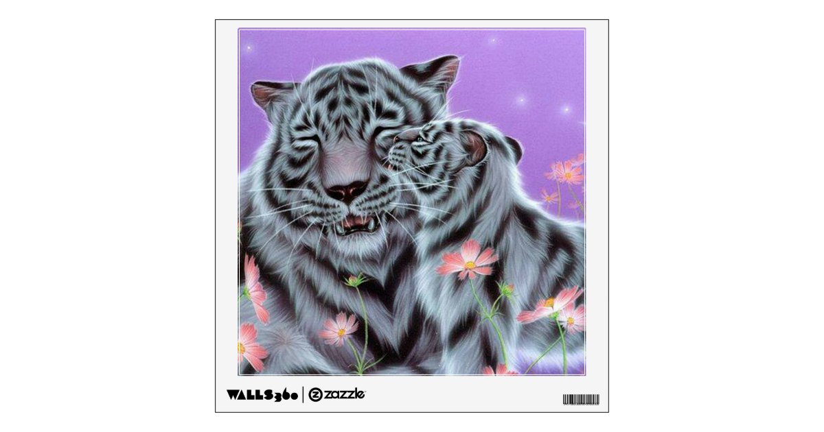 White Tigers Wall Sticker | Zazzle