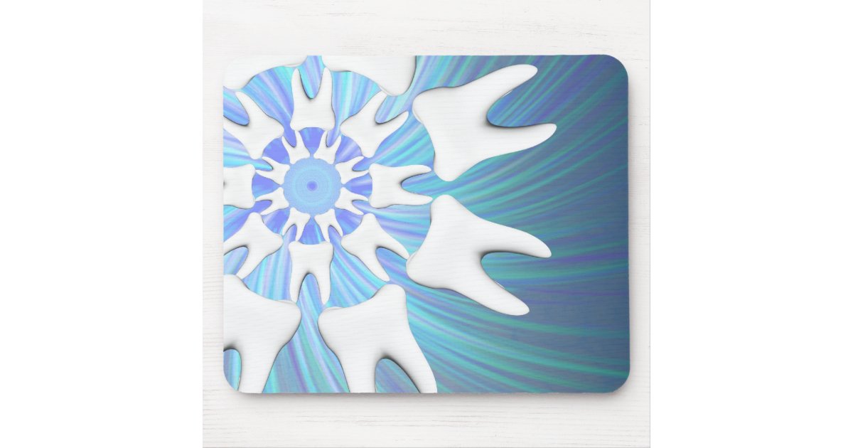 White Tooth Mandala Design Dentist Mousepad | Zazzle