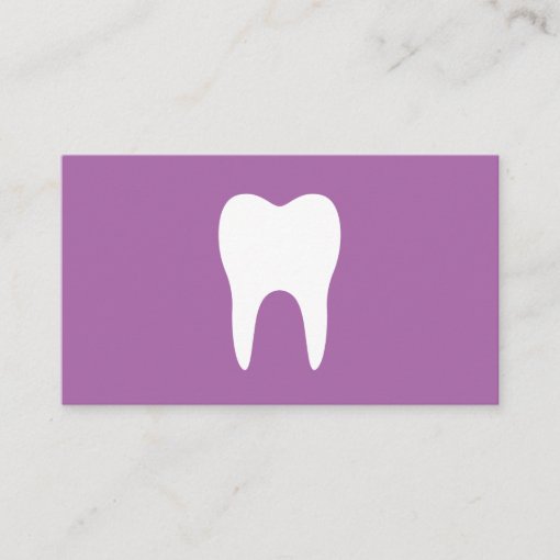 White tooth plum purple minimalist dentist dental business card | Zazzle