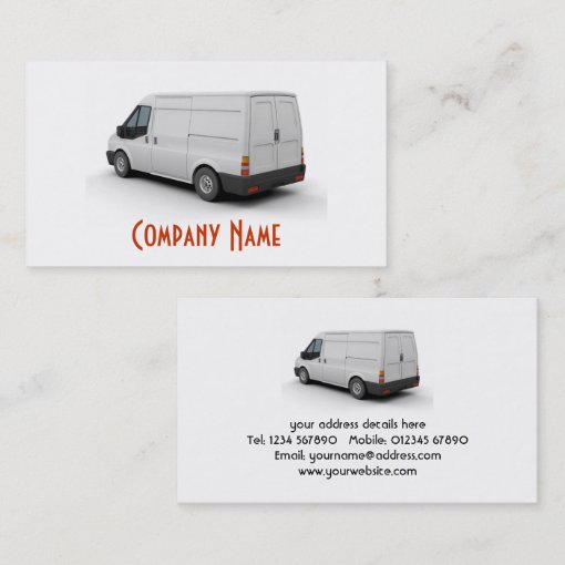 White Transit Van Business Card | Zazzle