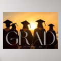 White Transparent Modern Photo Grad School Poster | Zazzle