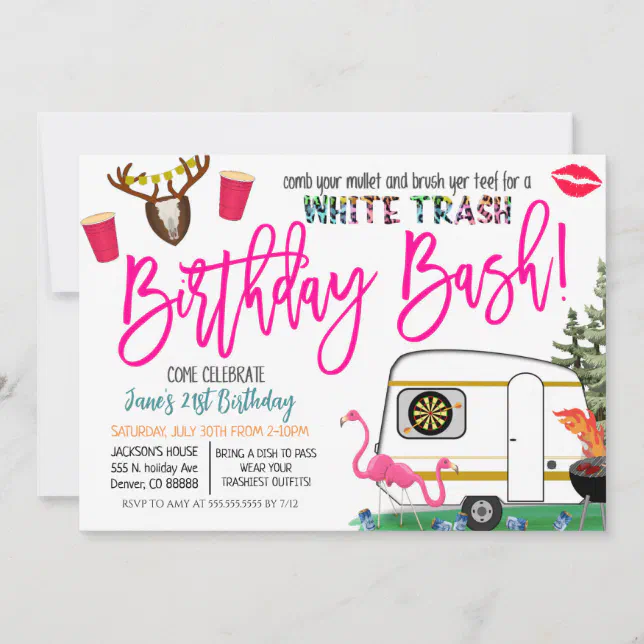White Trash Bash Invitation | Zazzle